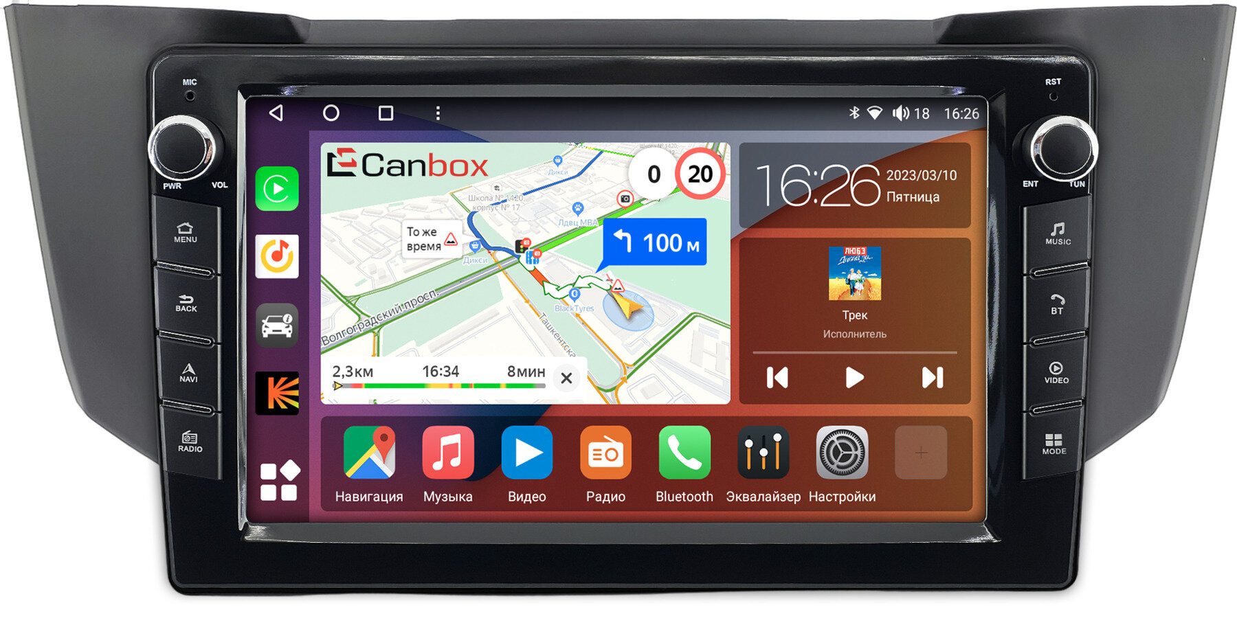 Штатная магнитола Canbox H-Line 7822-9-0992 Lexus RX 300, RX 330, RX 350, RX 400h 2003-2009 Android 10 (4G-SIM, 4/32, DSP, IPS) С крутилками