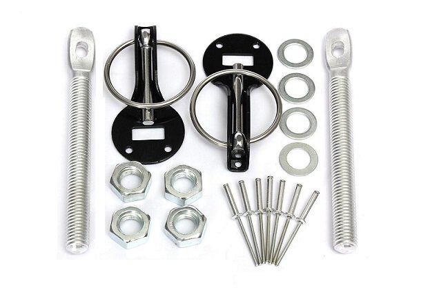 Замок на капот универсальный спортивный SPARCO черного цвета (2шт)