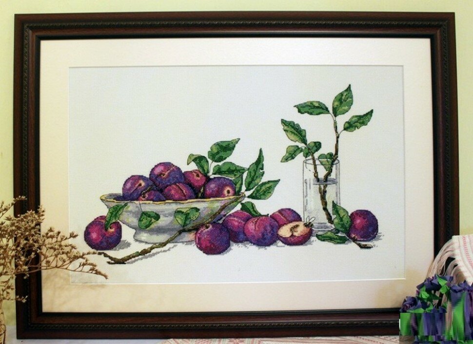 Набор для вышивания Мережка #K-04 Сладкие сливы, Счетный крест, 41 x 26 см