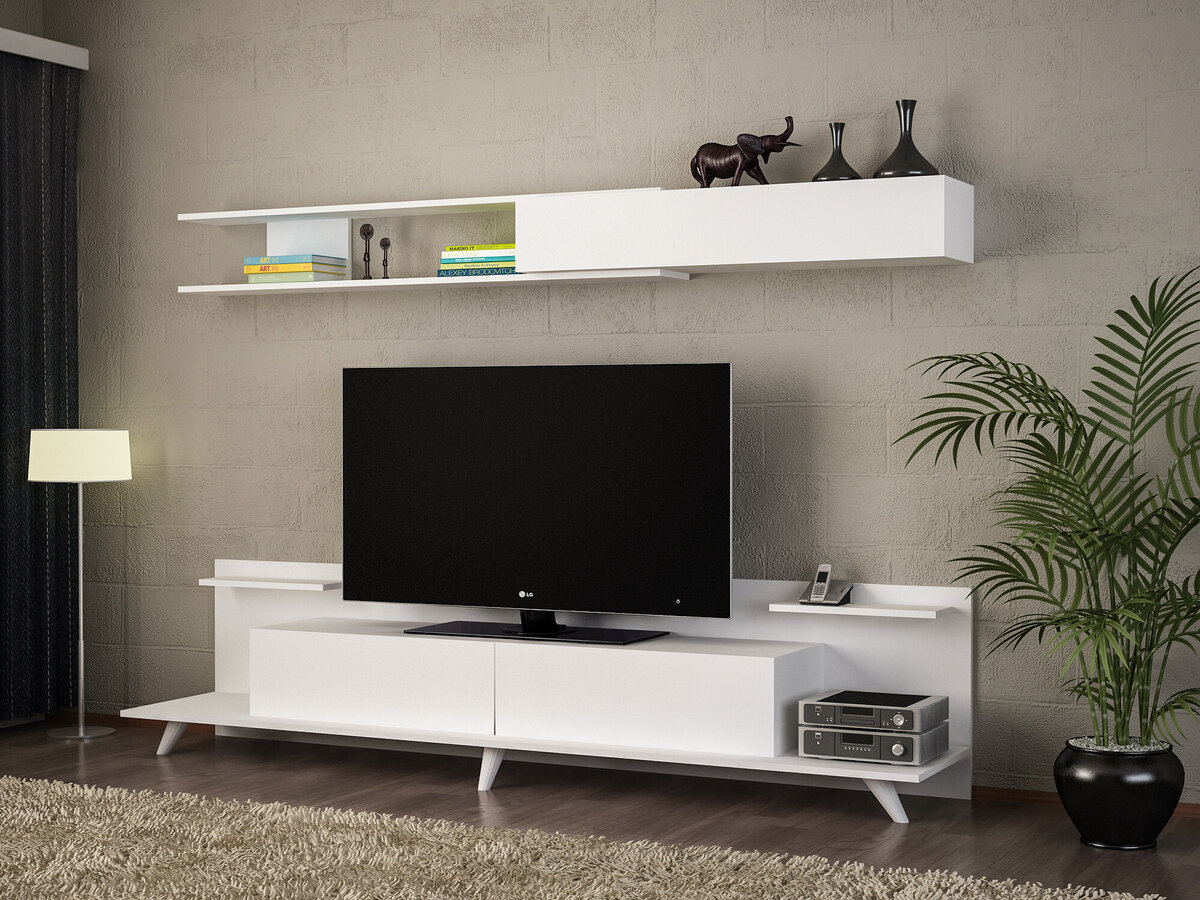 Гостиная Айнур Белый 101 NEW 240x47x160 см, GOODFORM