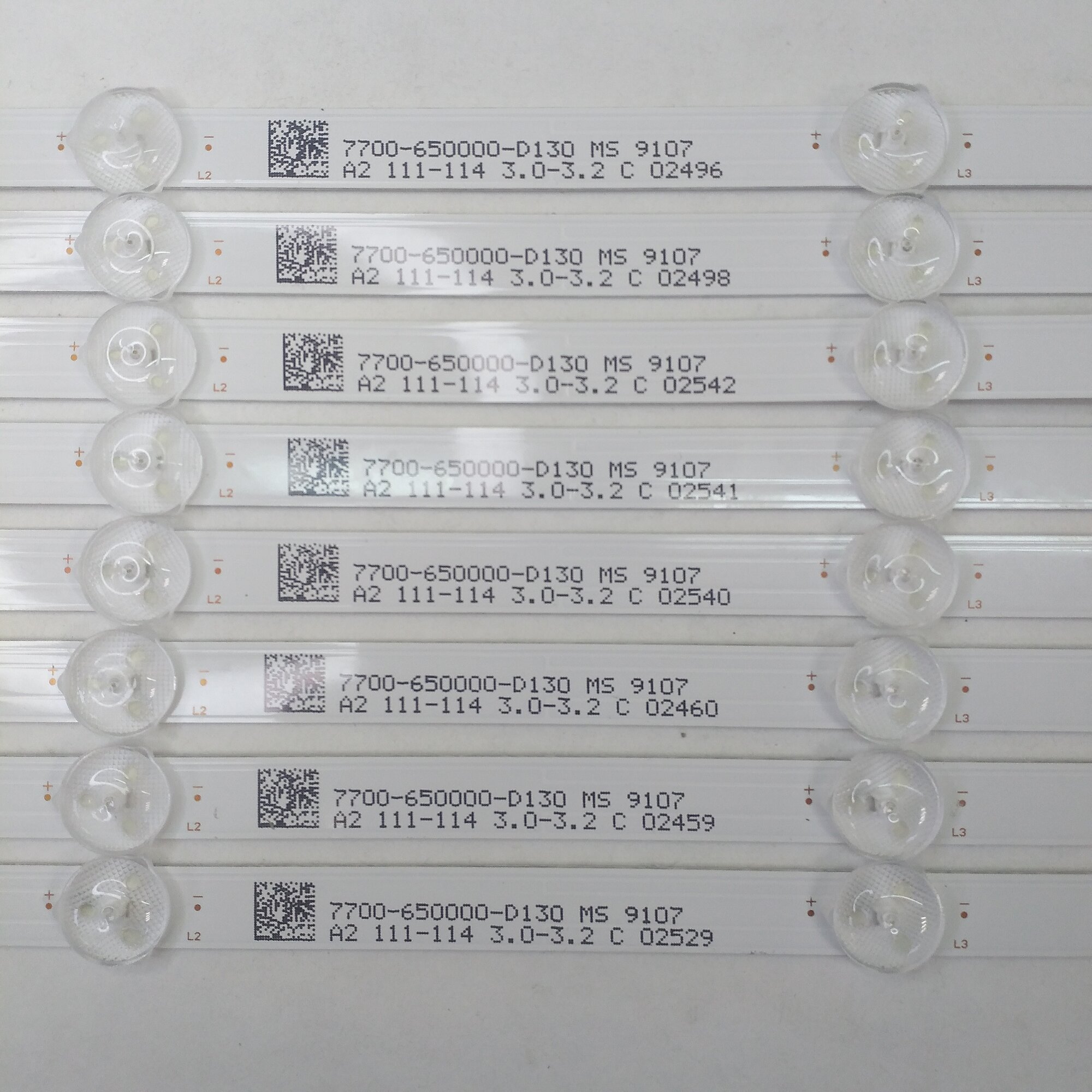 Подсветка (7700-650000-d130 ms 9107) (Комплект 7 шт.) для телевизора Skyworth Б/У с разбора