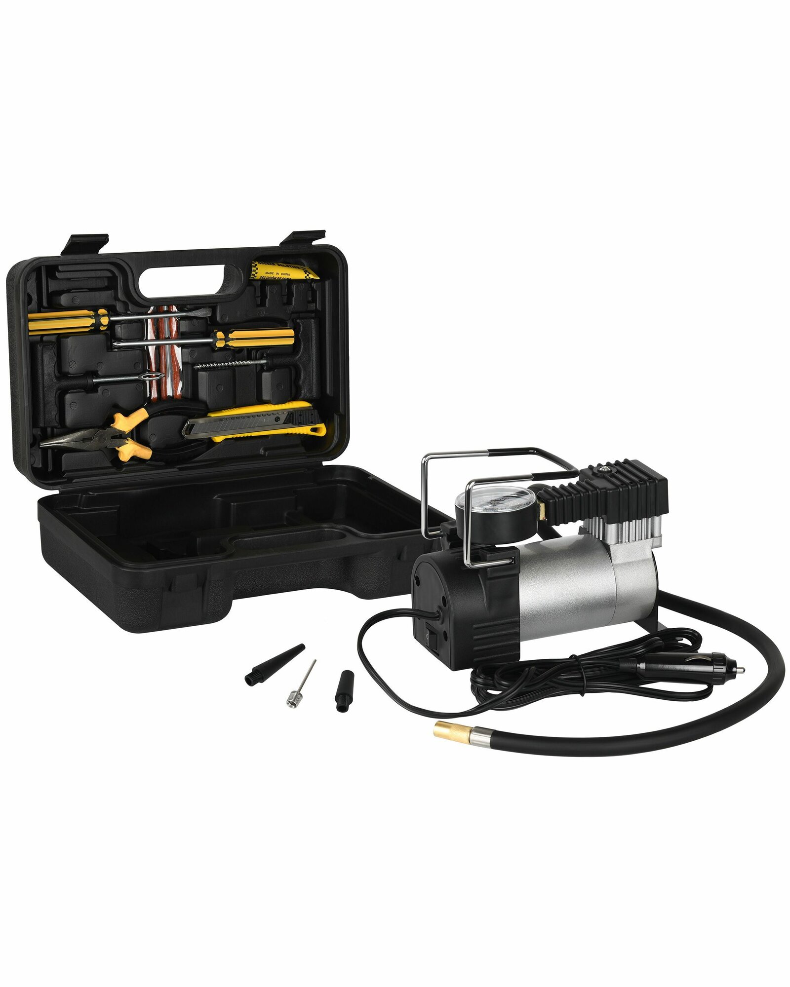 Компрессор автомобильный / Насос электрический от прикуривателя 12v Kurumakit 30л/мин 10атм