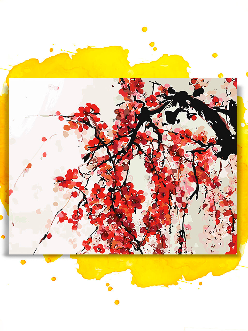 Картина по номерам на холсте Китайская живопись Сакура, 40 х 50 см