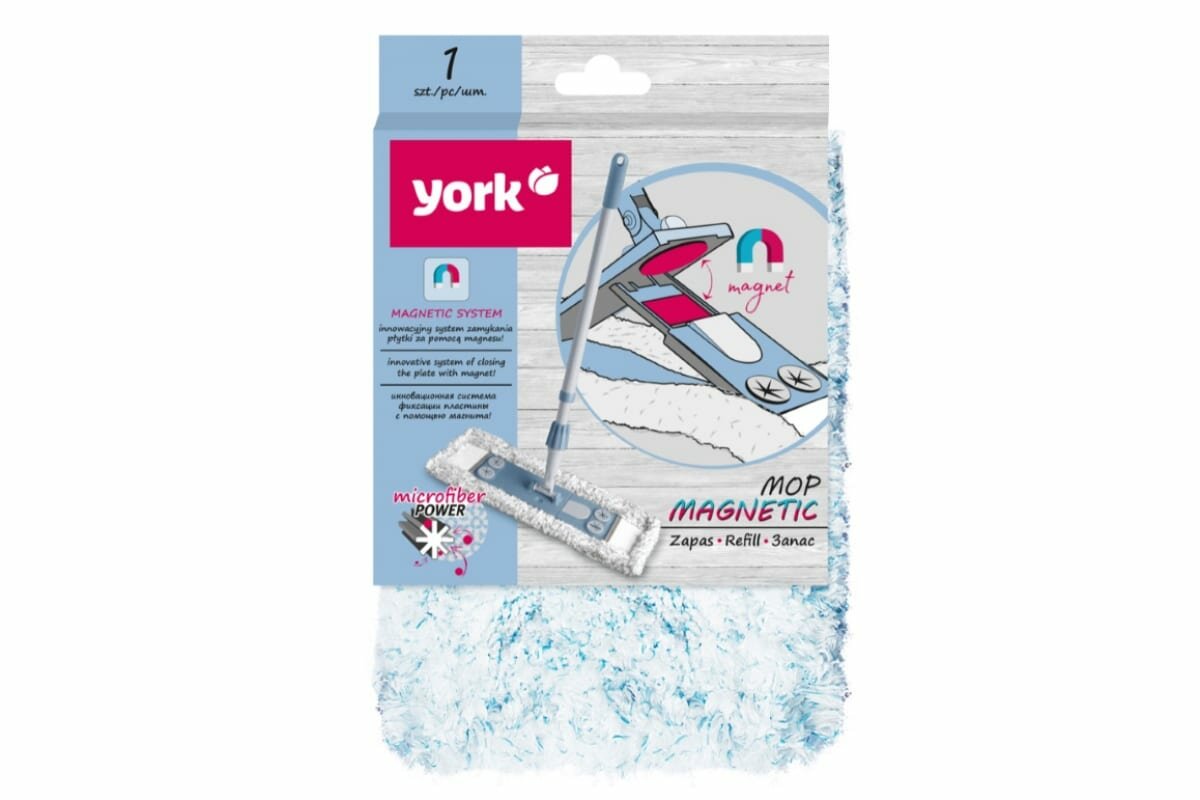 YORK MAGNETIK 081700 Запаска для плоского мопа - совместимая деталь, долговечная замена