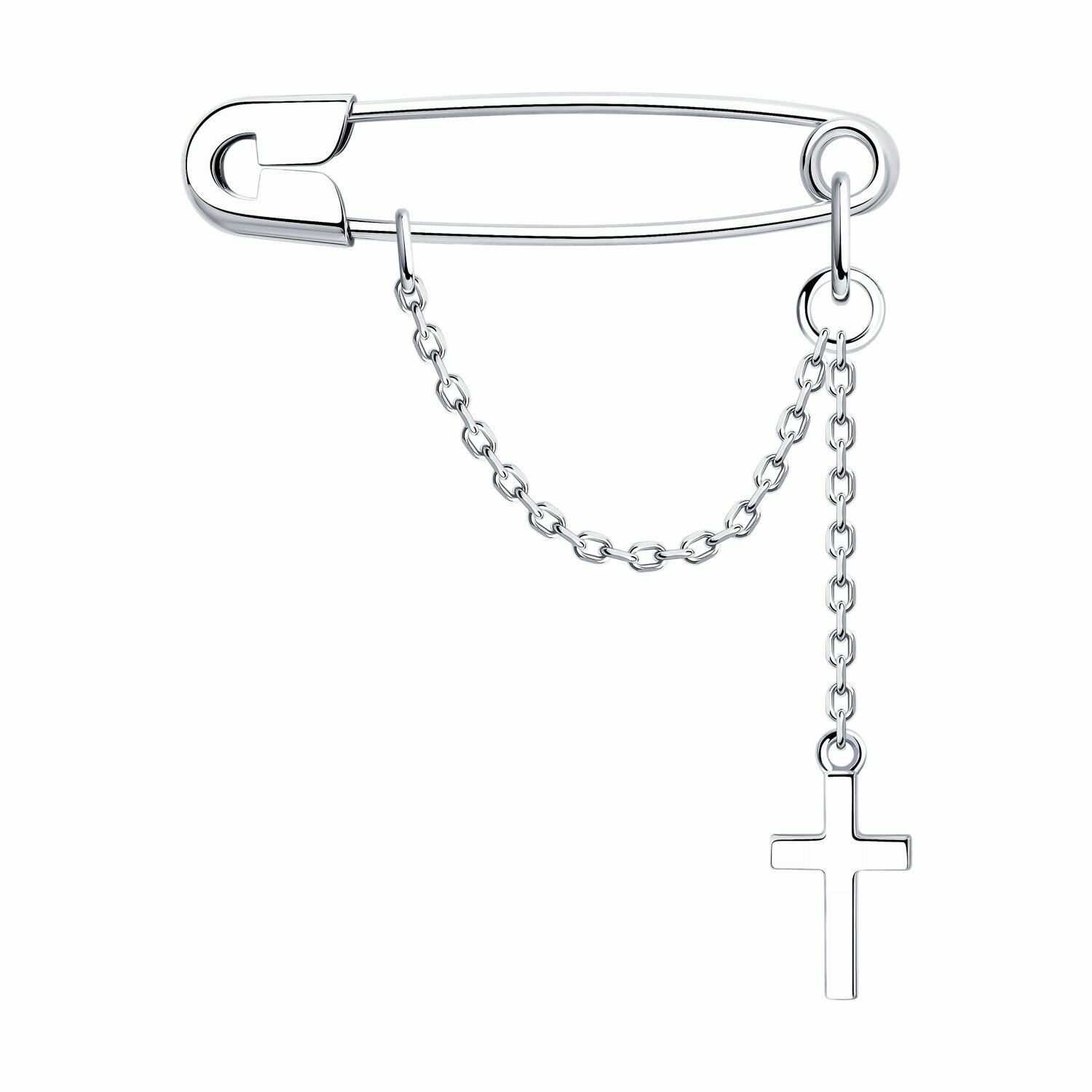 Брошь, серебро, 925 проба, родирование