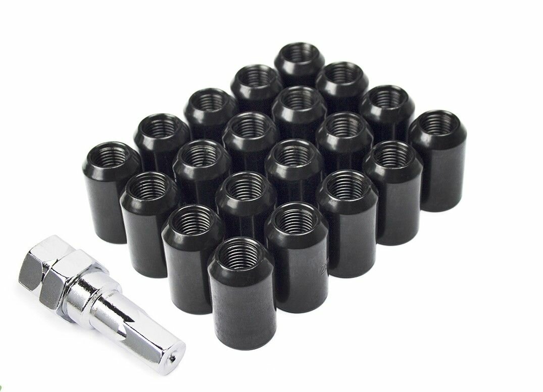 Гайки колесные Top Fit M12х1,5, 32 мм, внутренний шестигранник, стальные, черный, комплект