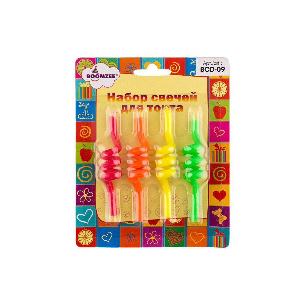 "BOOMZEE" Свечи тортовые декоративные , 4 шт