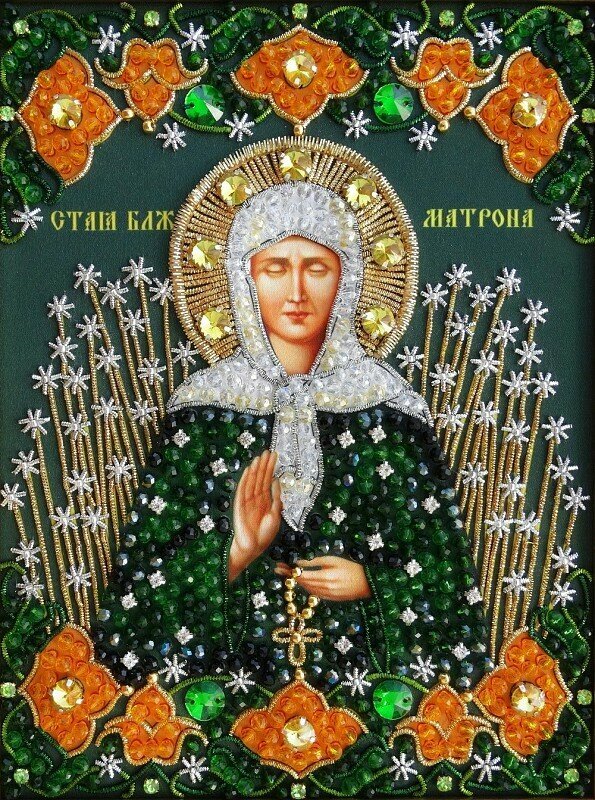 Набор для вышивания Хрустальные грани #И-14А Святая Матрона Московская, Вышивка бисером, 15 х 20.3 см