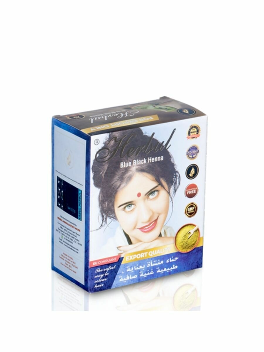 Краска для волос на основе хны (BLUE BLACK) синий черный