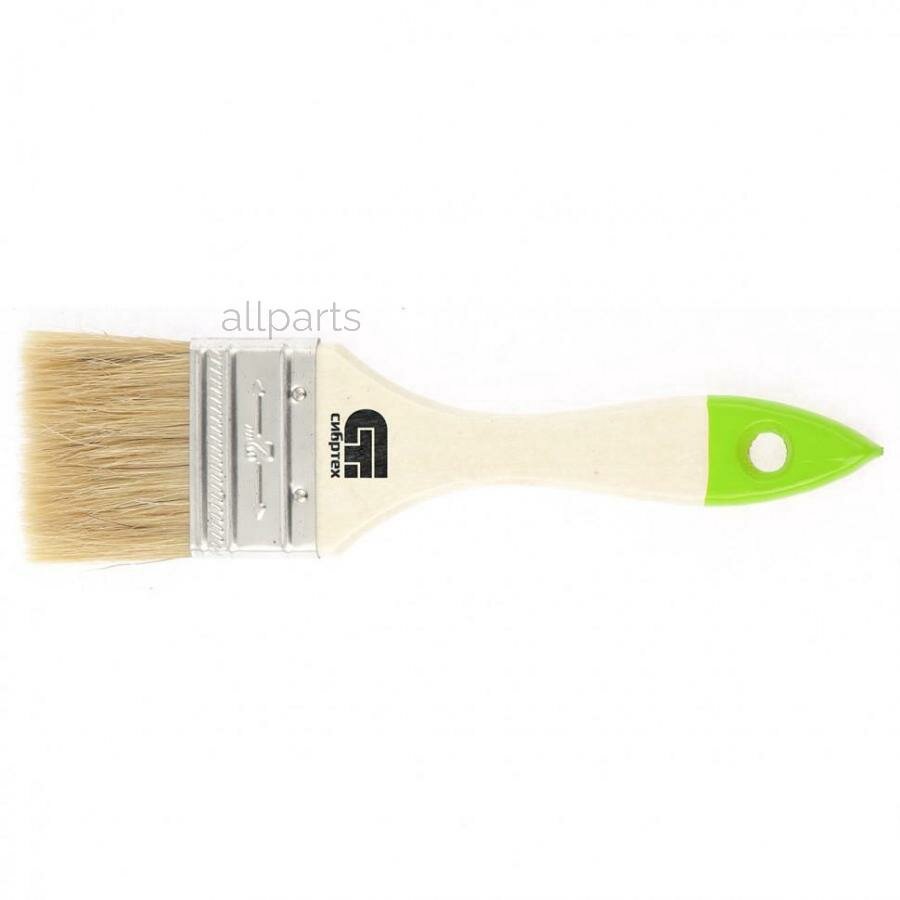 СИБРТЕХ 82263 Кисть плоская 50 мм, натуральная щетина, деревянная ручка СИБРТЕХ 82263