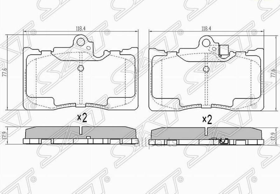 SAT ST-04465-30410 Колодки тормозные (Спереди) Lexus GS 05-20 / IS 05-16