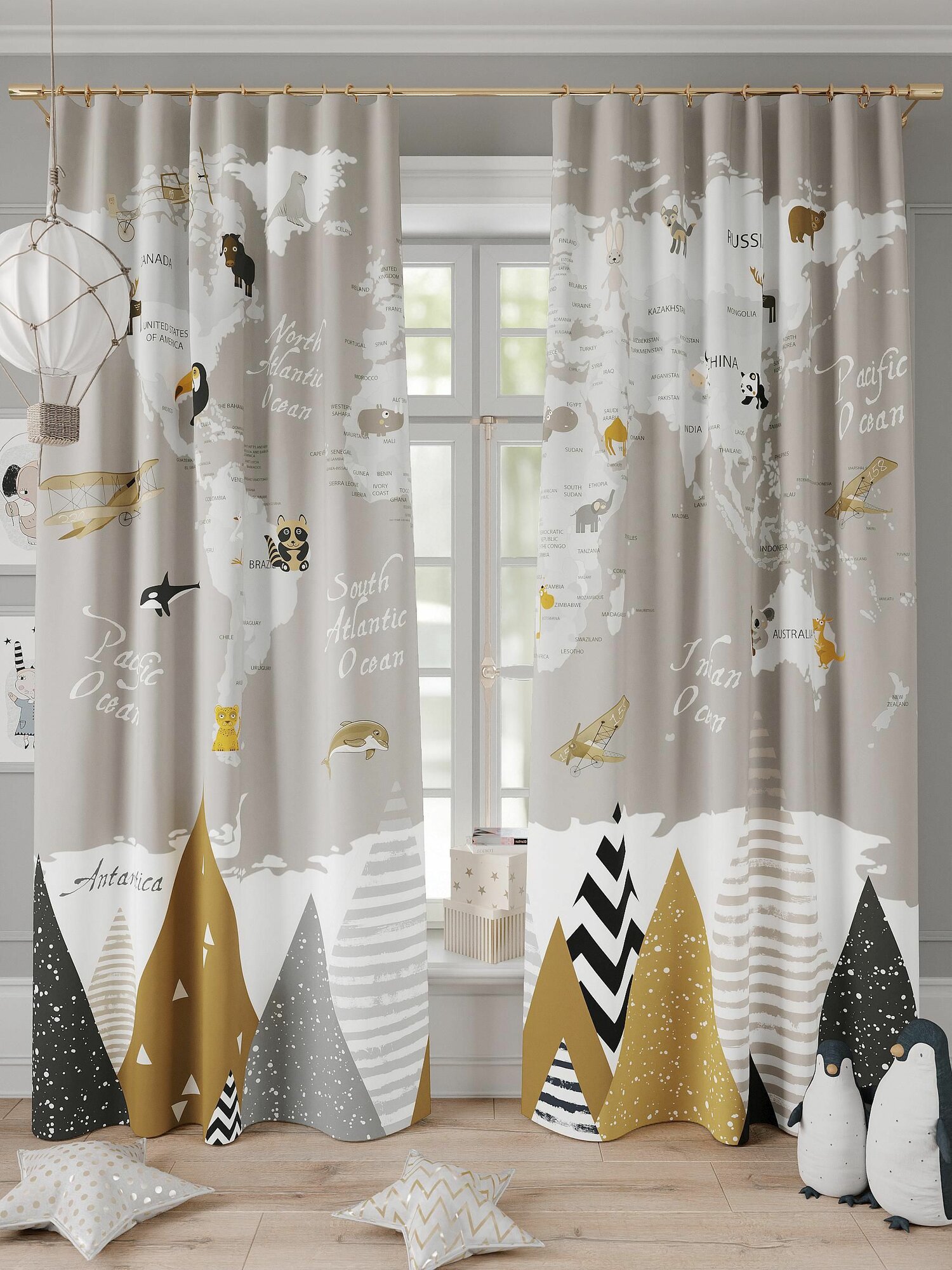 Комплект штор для детской Comfy Way 150х260 см / шторы в комнату 2 шт / Такира