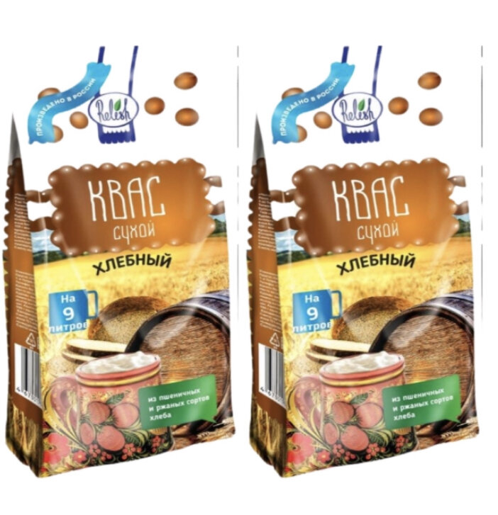 Квас сухой хлебный 2 шт по 400гр. Relish