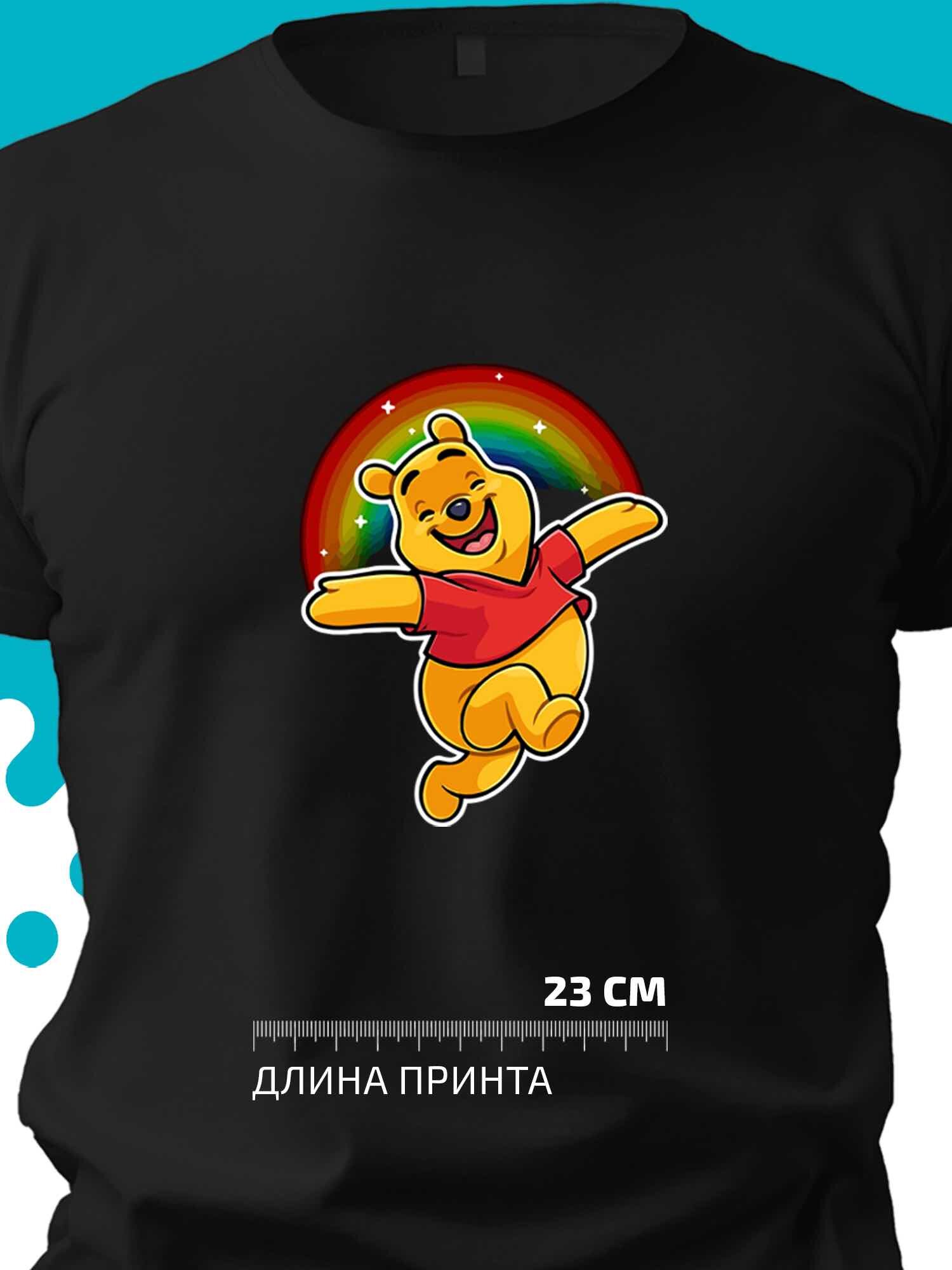 Футболка GoldenCate Пятачок Винни Пух, размер M, чёрный — фото 1