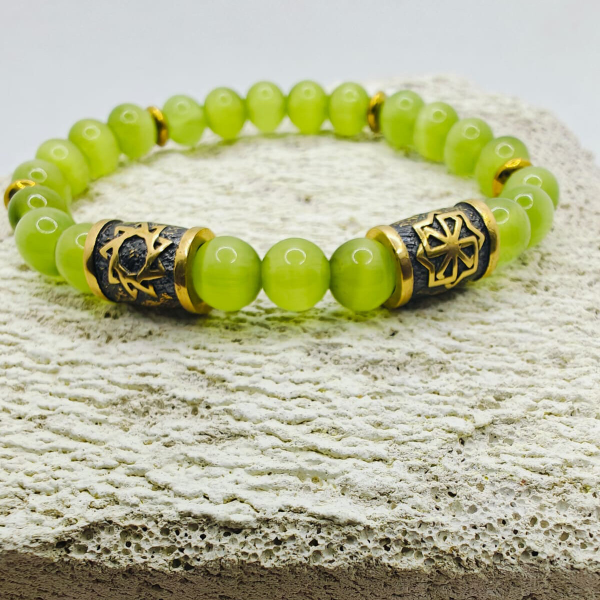 Славянский оберег, Браслет-цепочка, гематит, кошачий глаз