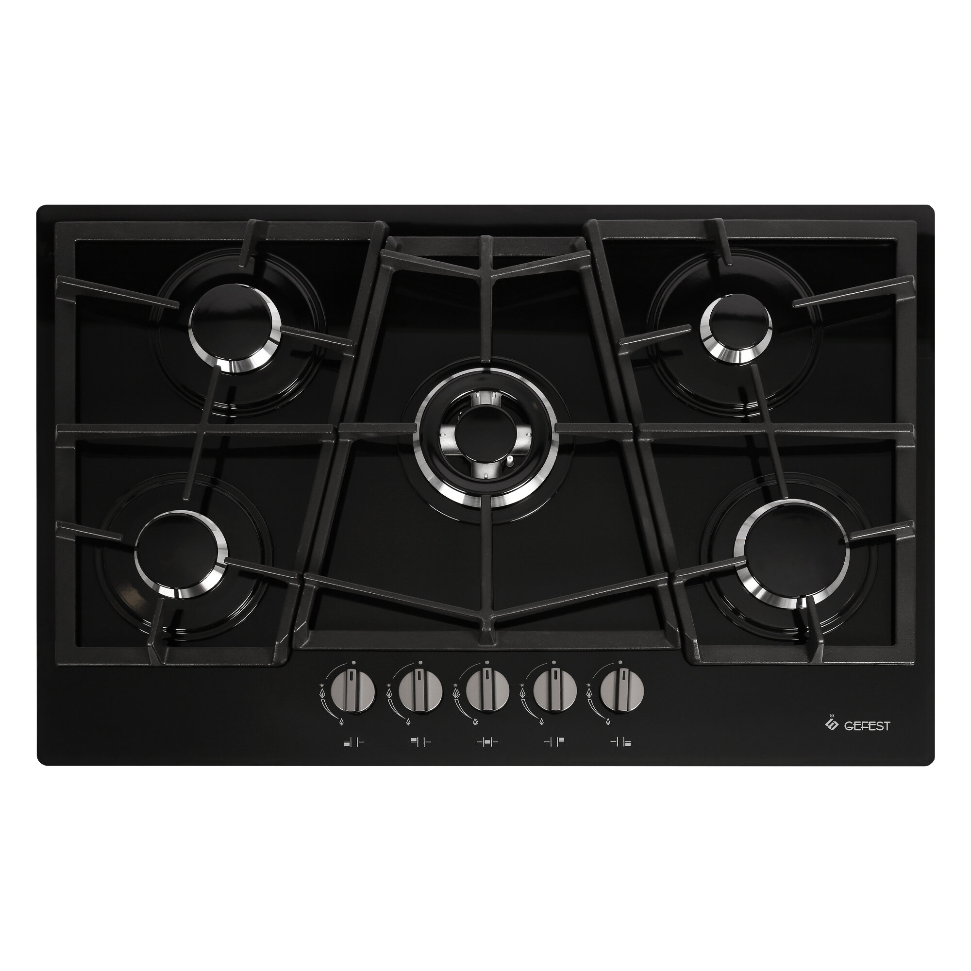 Панель варочная GEFEST ПВГ 2344 газовая, закаленное стекло, черный
