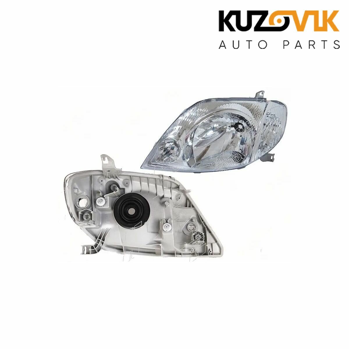 Фара левая для Тойота Королла Toyota Corolla E120 (2000-2002) седан хром