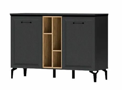 Комод Диал "Шарм", лофт, ЛДСП, цвет антрацит/дуб крафт золотой