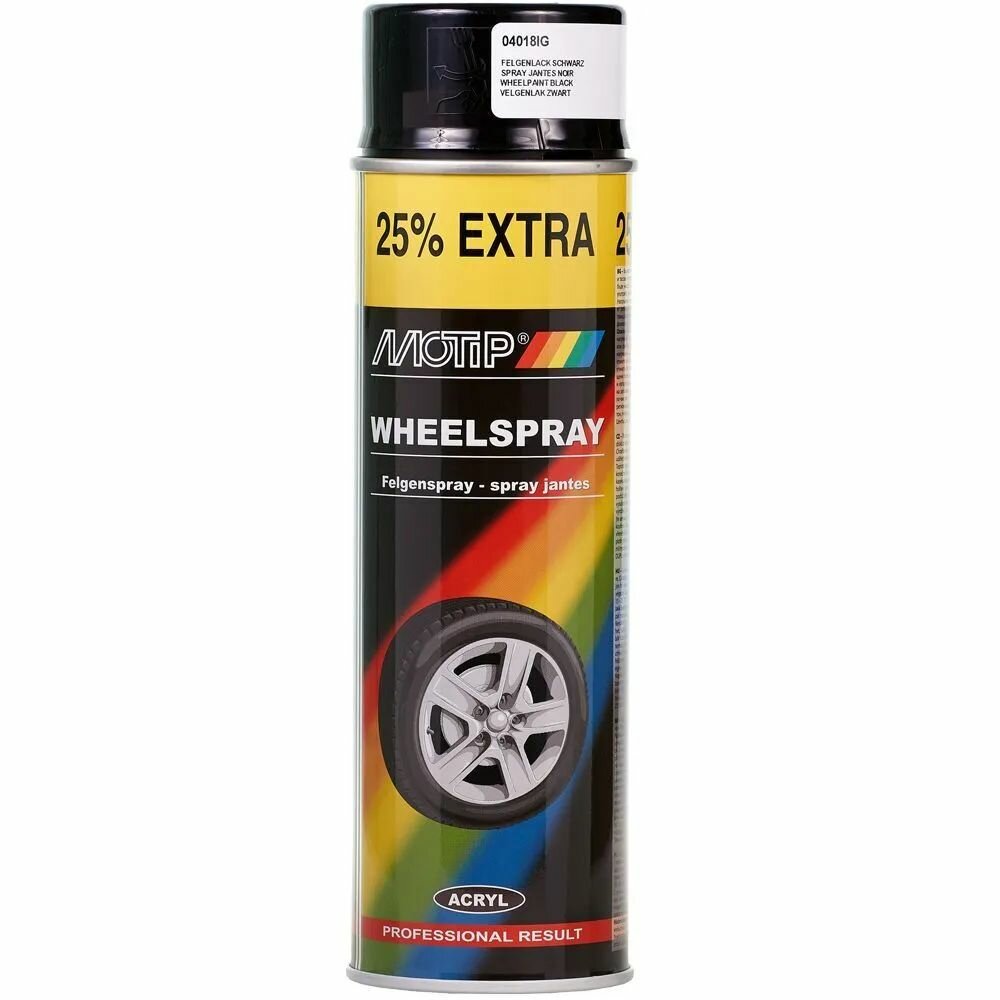 Эмаль для дисков MOTiP черная глянцевая 500мл 04018IG