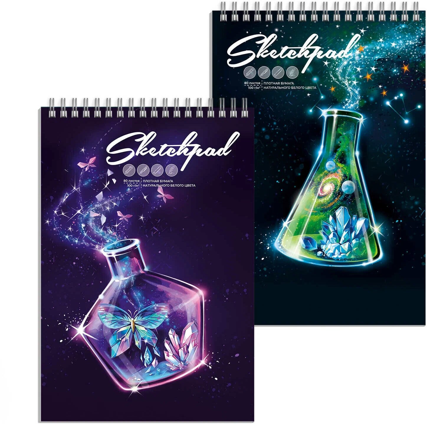 Блокнот Феникс+ "Кристаллы", блок белый офсет, 100г/м2, А4, 210x290мм, 80л