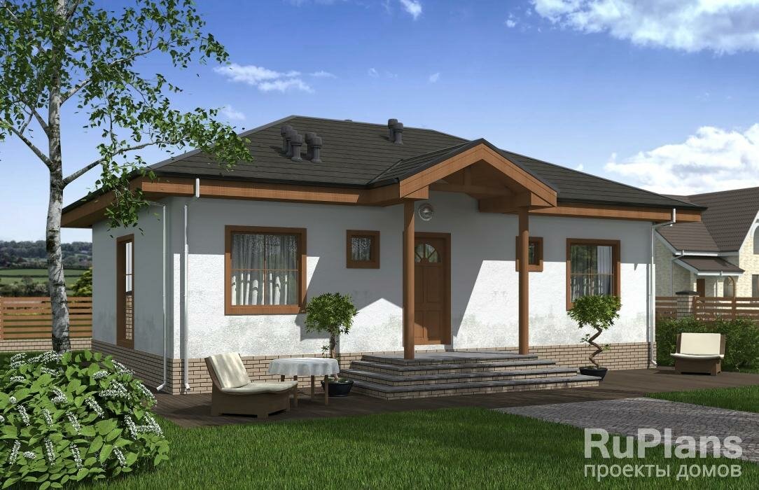 Одноэтажный дом (83 м2, 8м x 12м) Rg5247