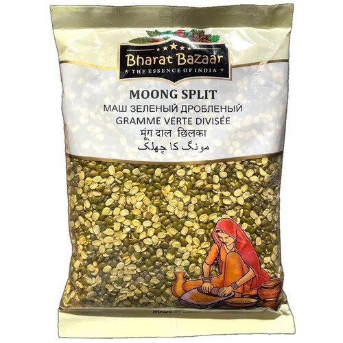 Маш зелёный дроблёный Moong Split / Moong Chilka Bharat Bazaar 500 гр.