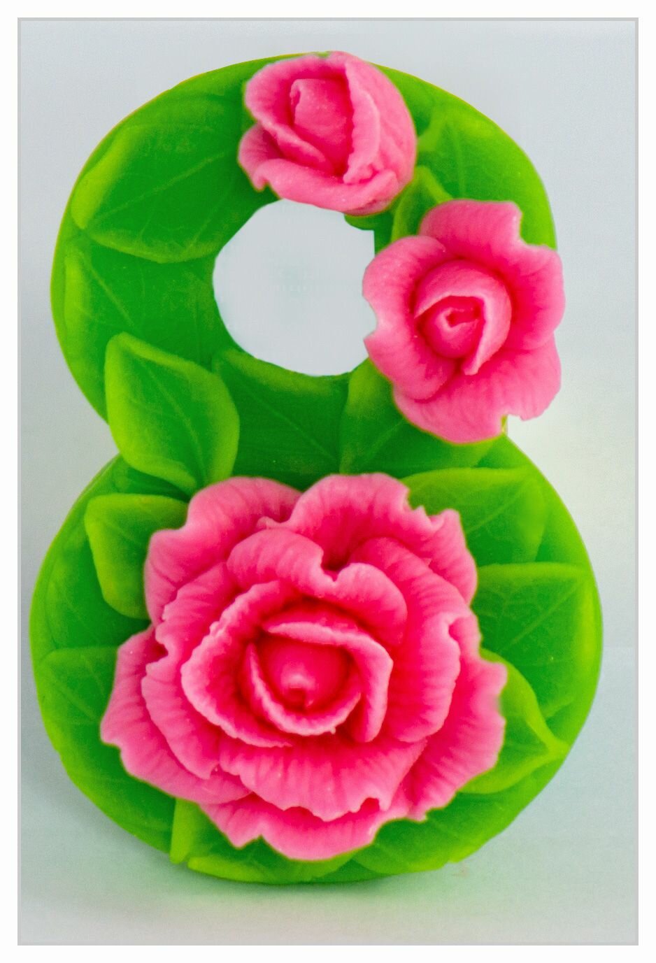 Силиконовая форма для мыла Восьмое Марта №3, гипса 1шт 8 х 5,3 х 3 см