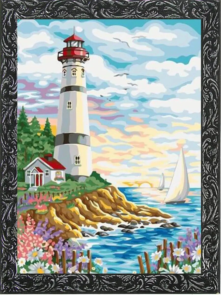 Алмазная мозаика Диамант картина стразами на подрамнике Маяк 30*38см