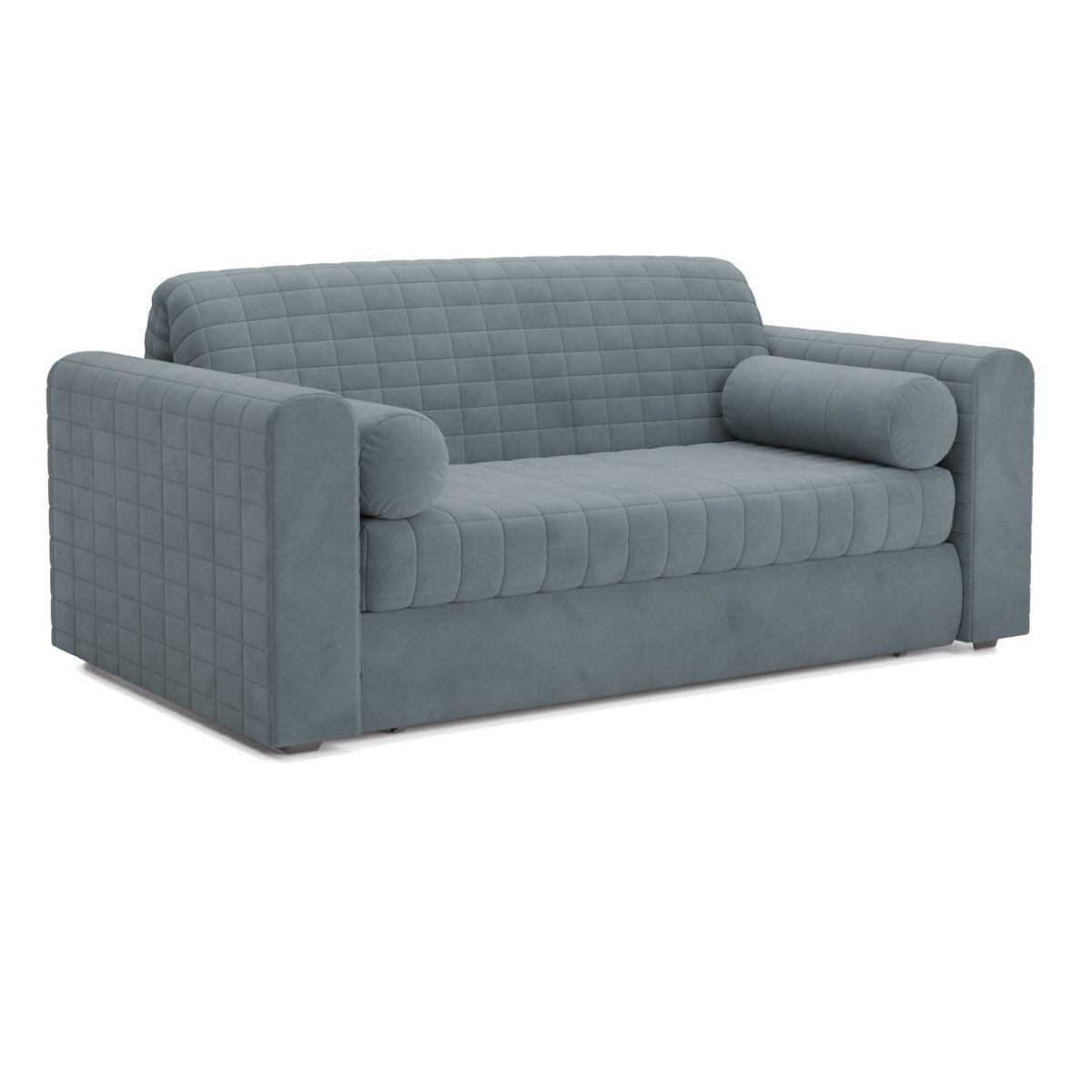 Диван Сток Диванов Цезарь Slate серо-синий 216 см, механизм аккордеон на металлокаркасе