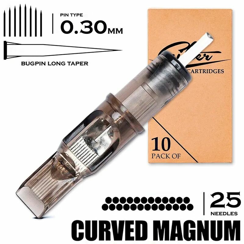 Тату картриджи EZ FILTER Curved Magnum 25CMLT/0.30 (1025cm) 10шт