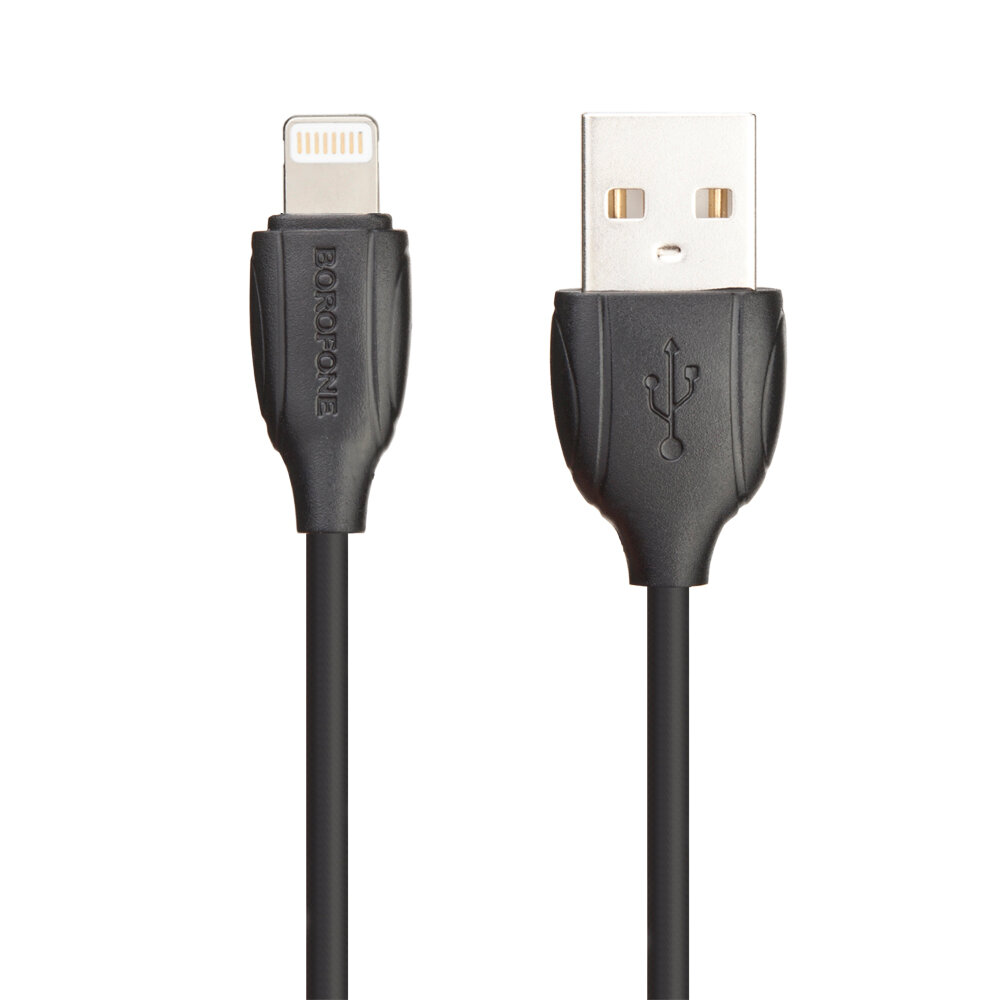 USB кабель BOROFONE BX19 Benefit Lightning 8-pin, 2.4А, 1м, PVC (черный)