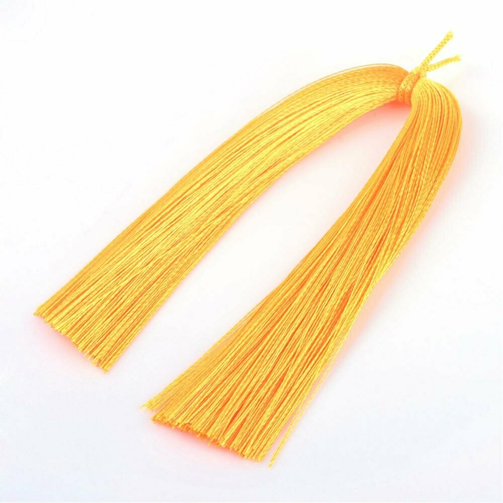 Кисточка декоративная, 75-85х5мм, заготовка, нейлоновая, желто-оранжевая, 5 шт.