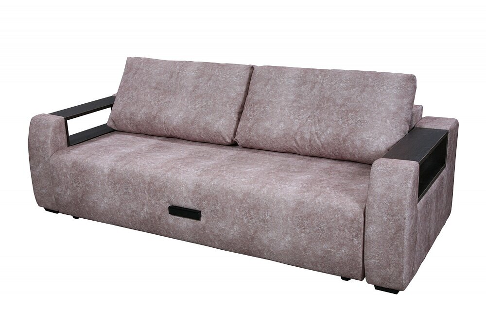 Прямой диван Санрайз бежевый, пантограф (тик-так), 240х109х98 см, с ящиком для белья