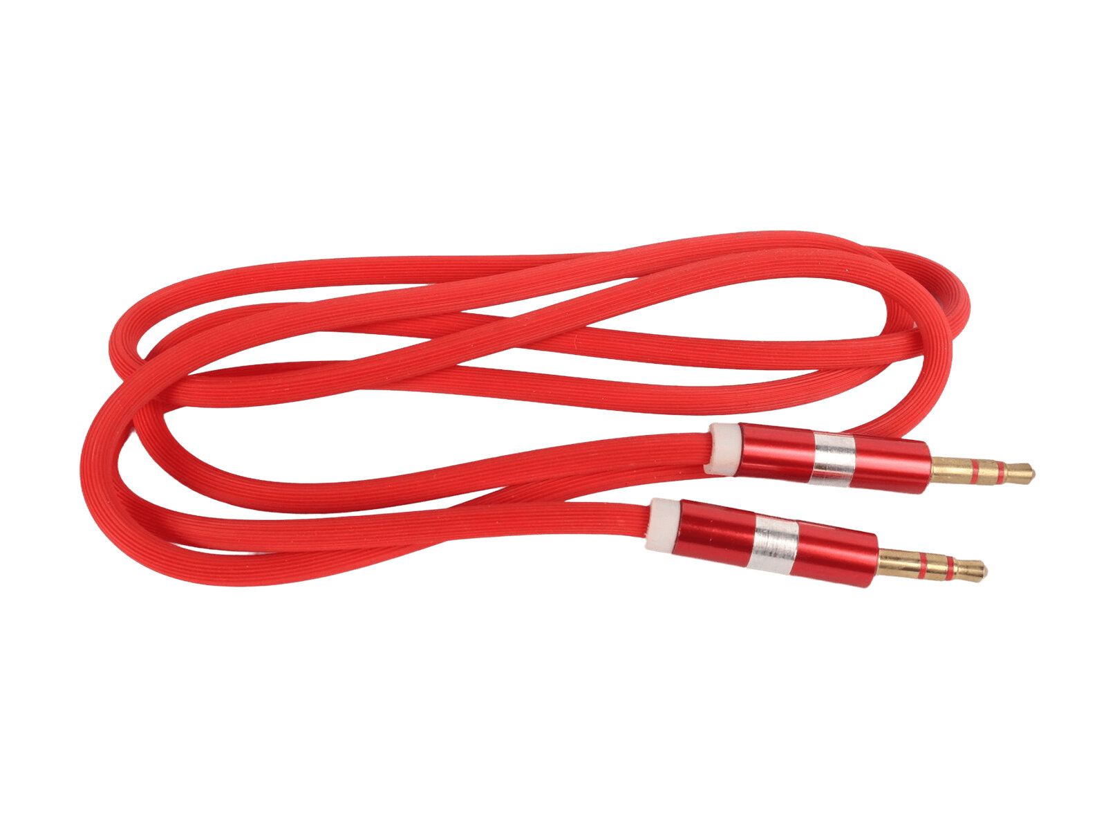 Кабель AUX 3.5мм силикон красный 96см