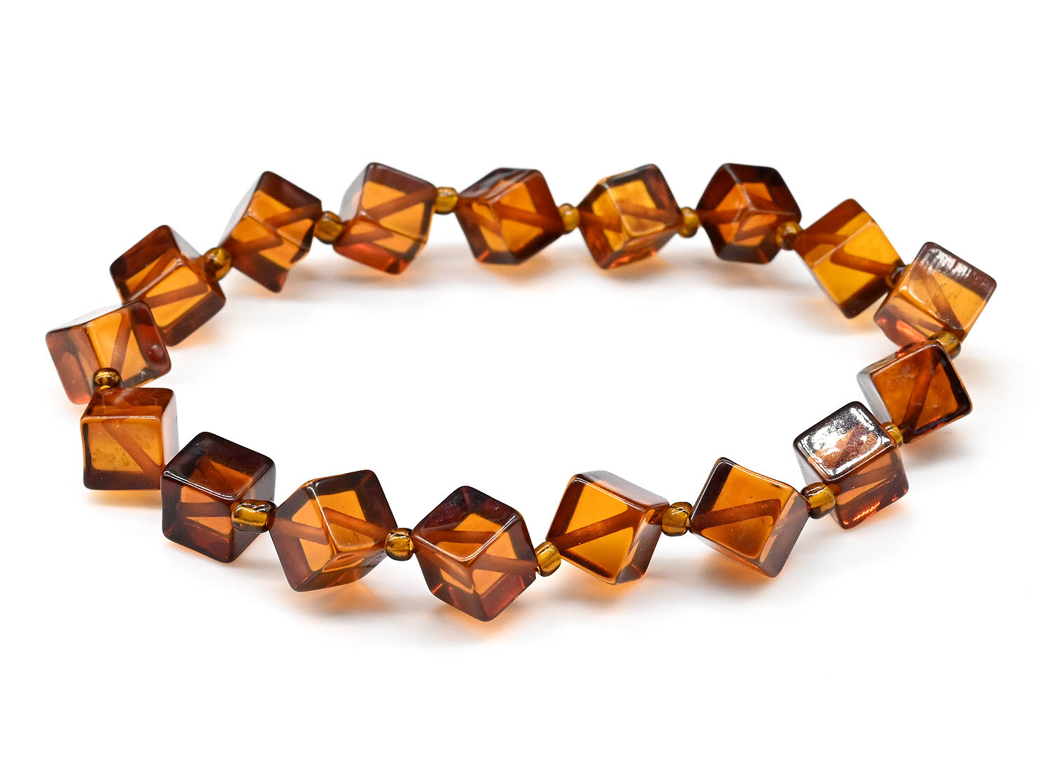Браслет-цепочка, янтарь