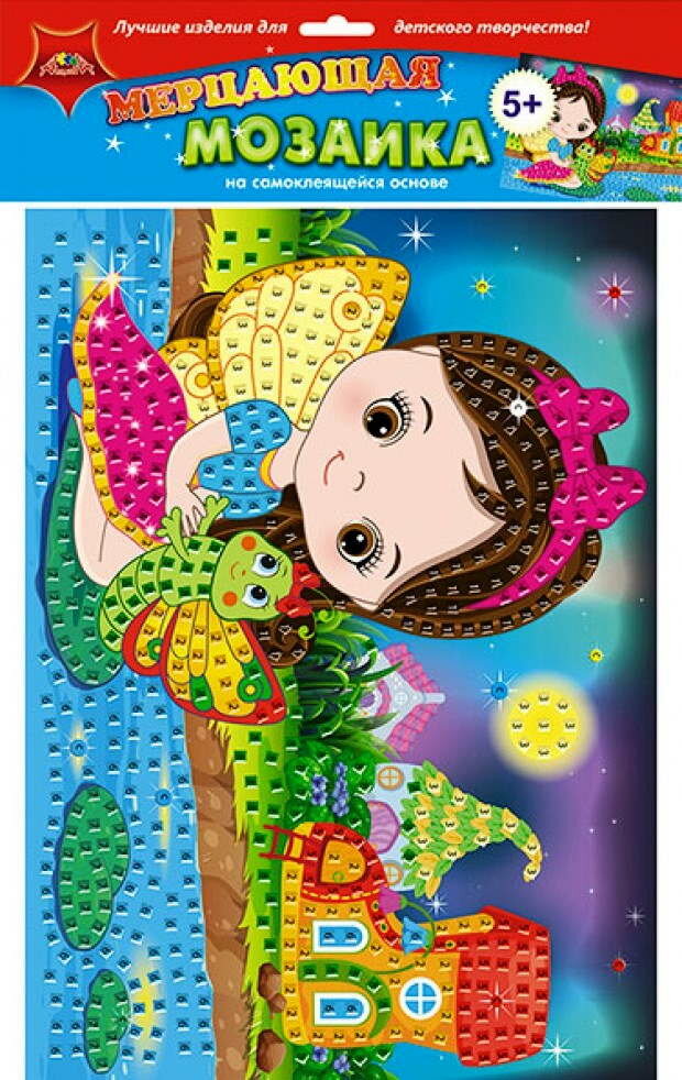 Самоклеящаяся мерцающая мозаика "Маленькая фея" из мягкого пластика