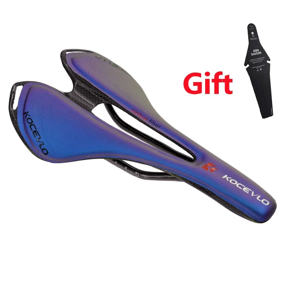 Карбоновое седло из кожи Нет Синий, Blue 270 x 143mm