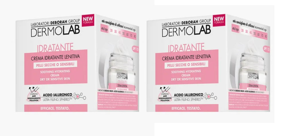 Dermolab Крем для лица, увлажняющий для сухой и чувствительной кожи Soothing Hydrating Cream, SPF15, 50 мл, 2 шт