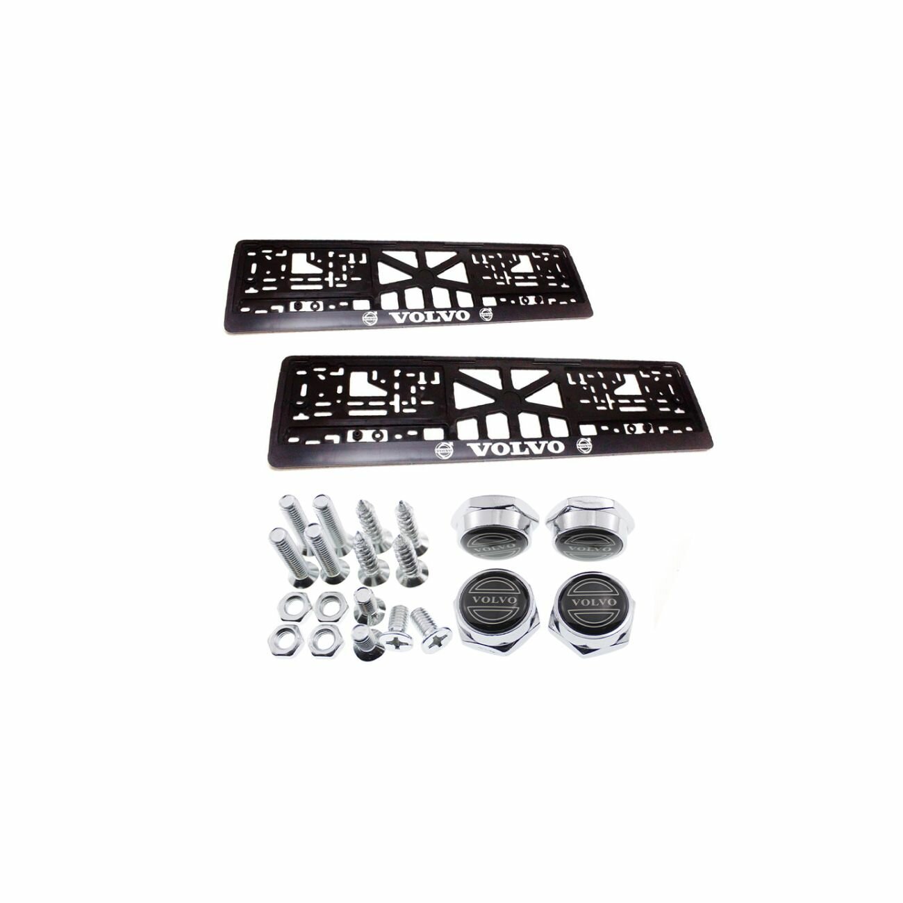 Комплект: пластиковая рамка для гос. номера для Volvo 2шт. плюс болты для номерных знаков для Volvo 4шт.