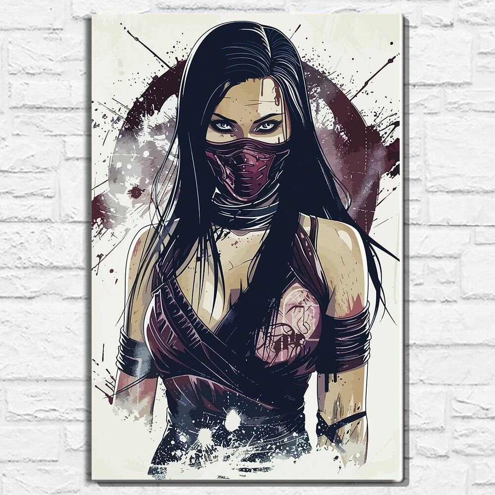 Картина по номерам на холсте игра Mortal Kombat (милена, PS, PC, XBOX, SWITCH) - 15165 В 60x40