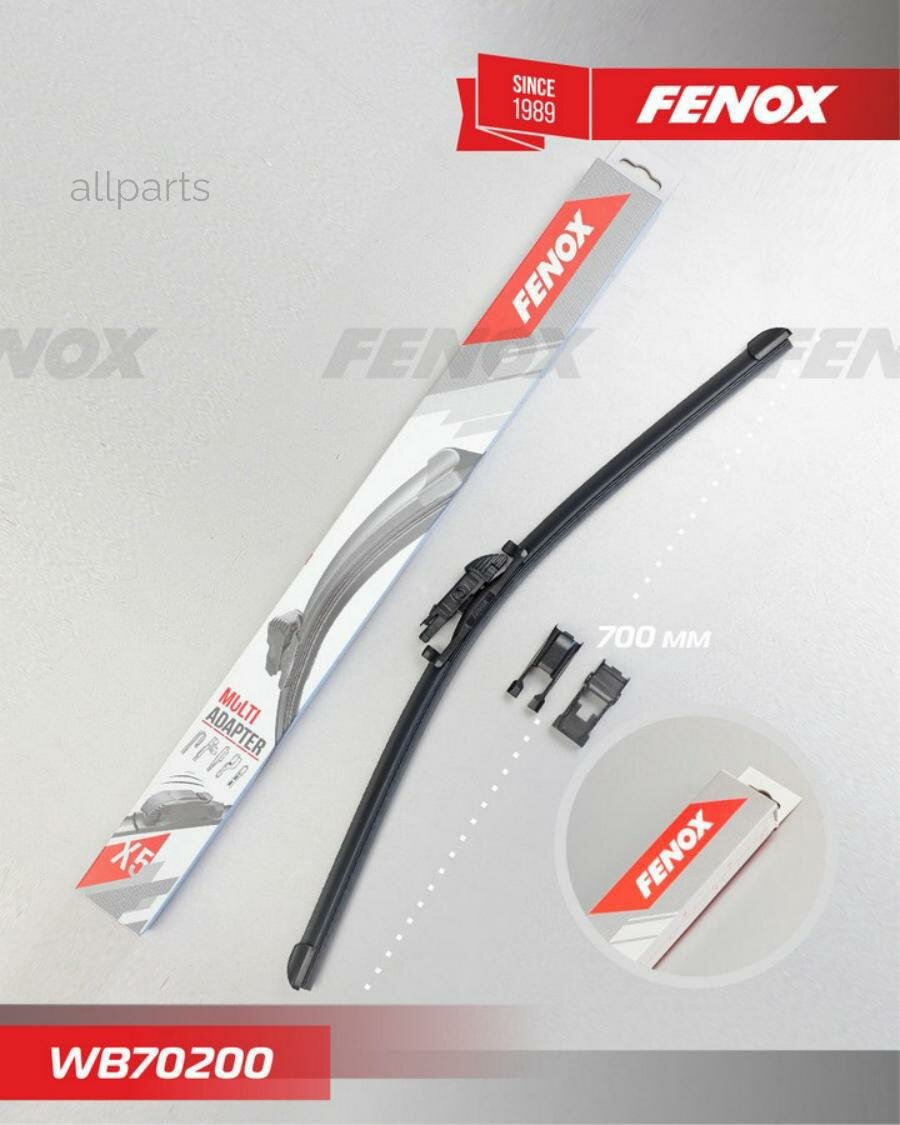 FENOX WB70200 Щётка с/о 700мм 28" Универсальная бескаркасная. Крепление: 5 в 1