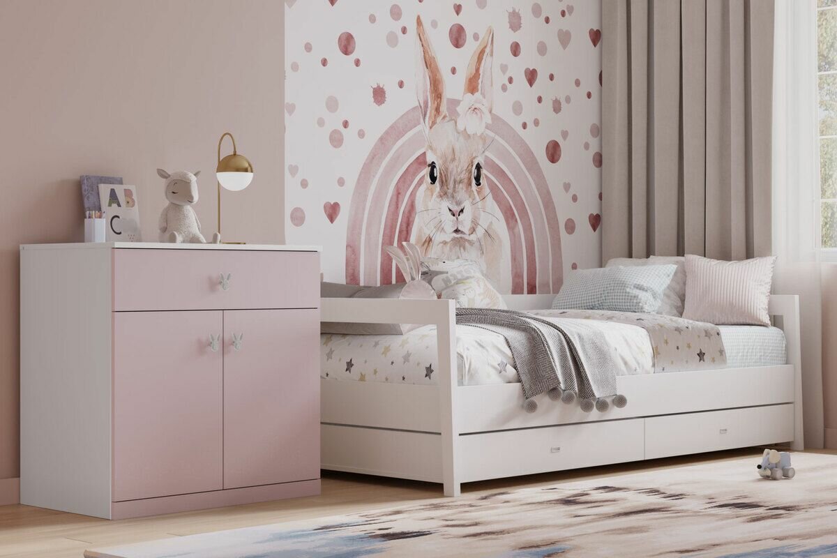 Комод Банни-1 Розовый Лайт для одежды 80*80*52