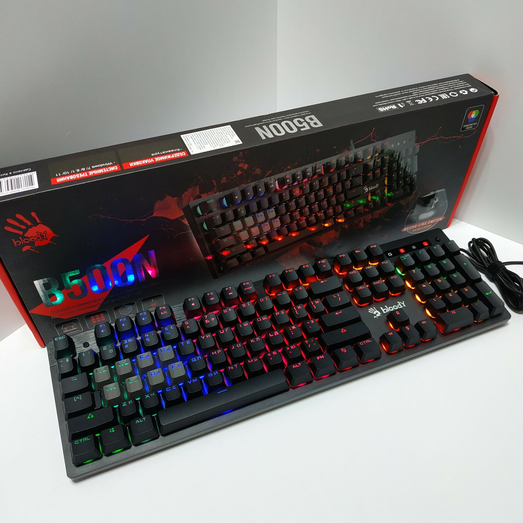 Игровая клавиатура A4Tech Bloody B500N с подсветкой