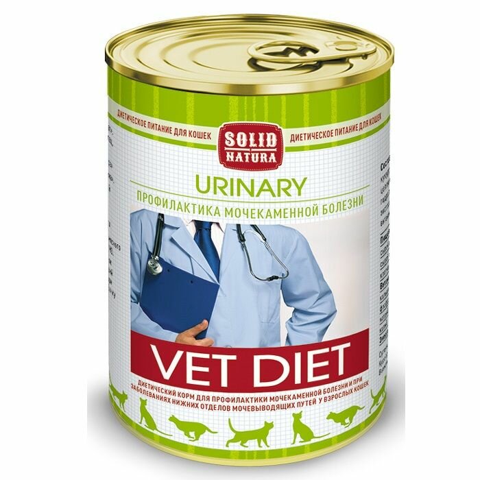 Solid Natura Консервированный корм для кошек Vet Urinary, 340 г