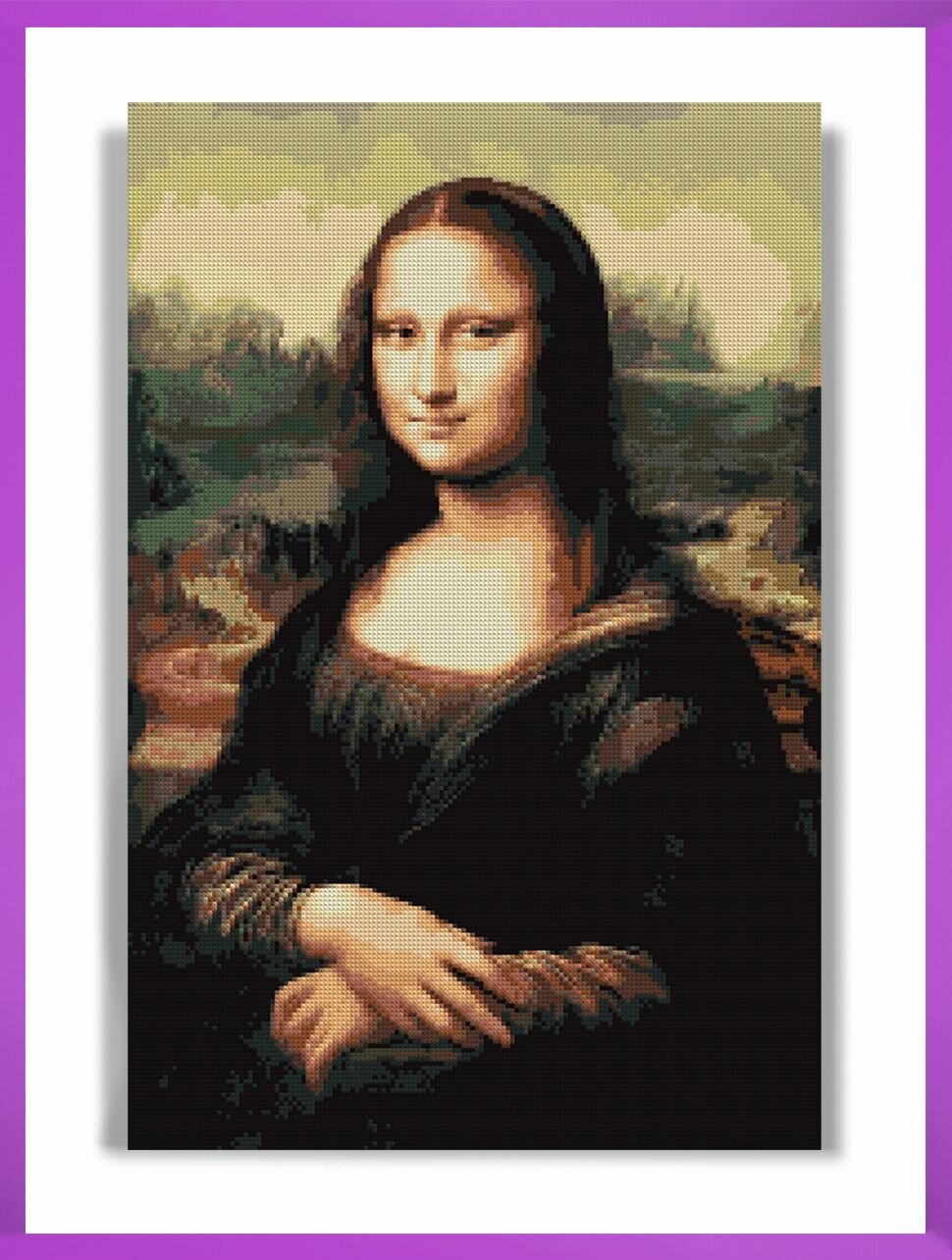 Алмазная мозаика на подрамнике - вышивка Мона Лиза 40 х 60 см