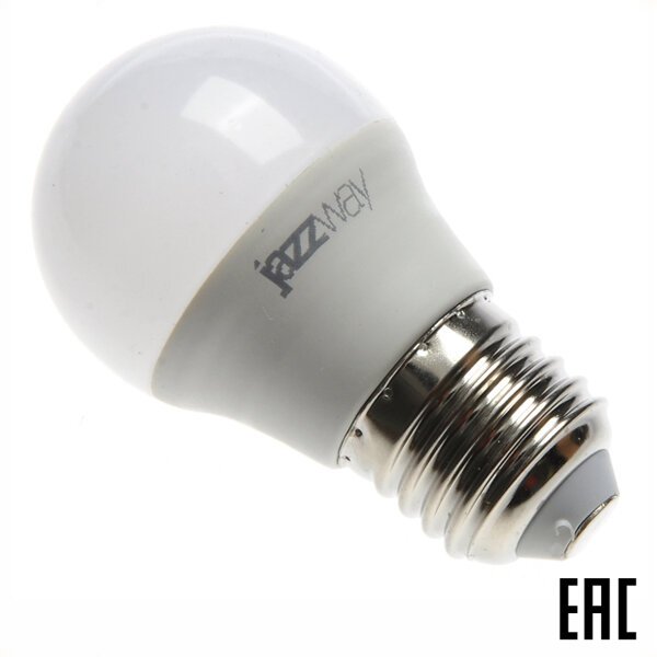 Лампа светодиодная "шарик" т/б свет 7Вт 1027863-2 PLED-SP G45 7W E27 560Лм 3000К Jazzway (5 шт. в комплекте)