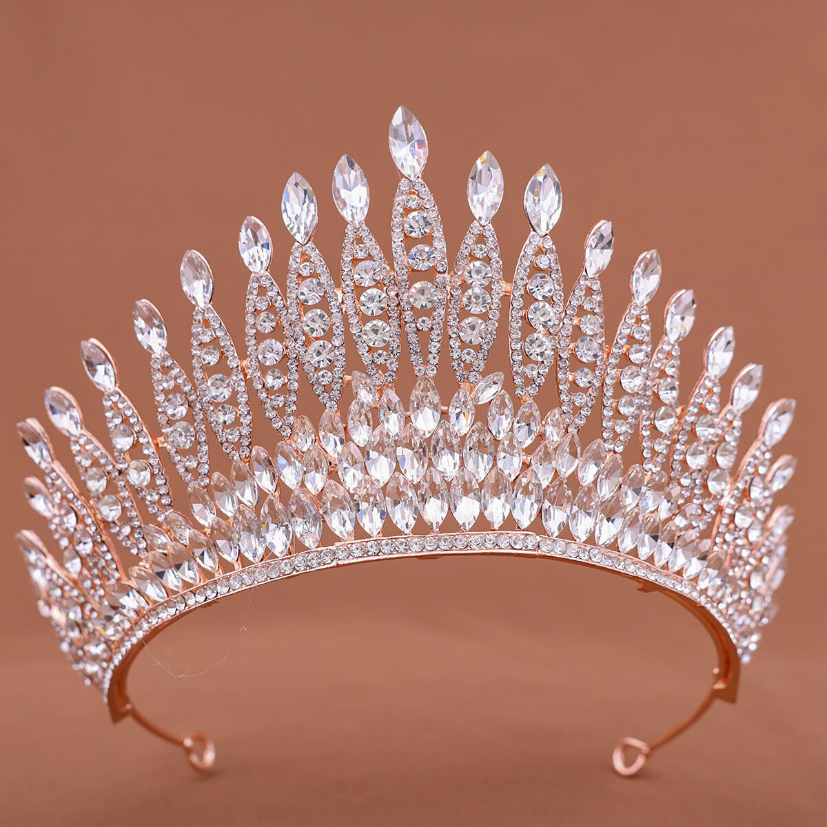 Свадебный головной убор "Tuanming", корона, розовое золото с белыми бриллиантами