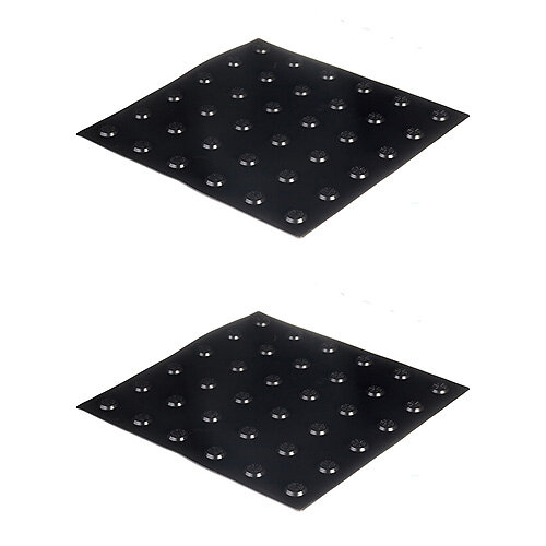 Тактильная плитка ПВХ конус в ряд 300х300х5,5 мм черная (2 шт.)