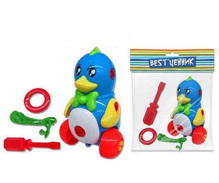Игрушка конструктор "Пингвин" ВК-415 каталка, 14см, с отверткой, в пакете S+S toys арт100723701