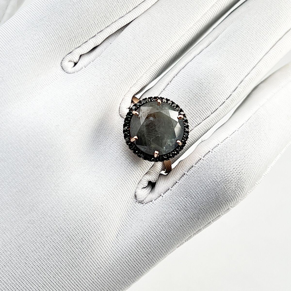 Кольцо, красное золото, 585 проба, александрит, бриллиант